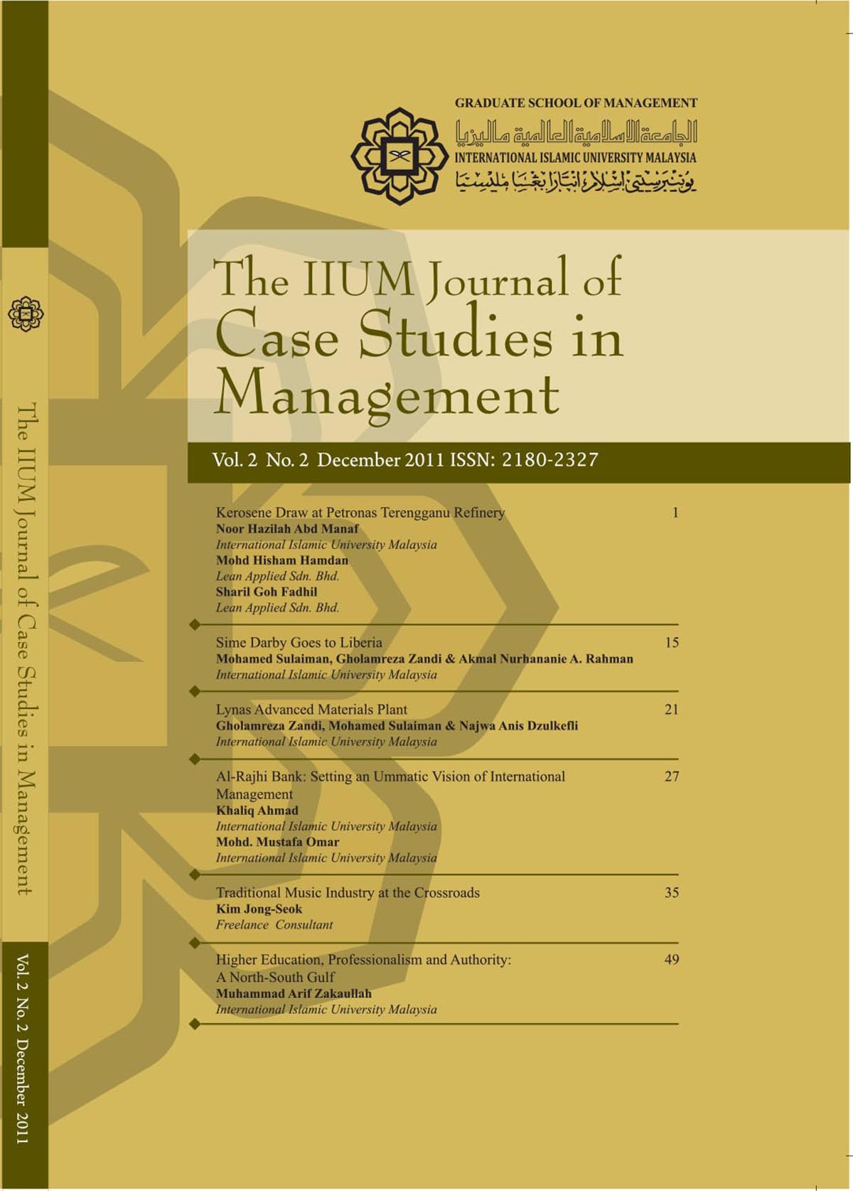 Vol. 2 No. 2 (2011) | IIUM Journal of Case Studies in Management