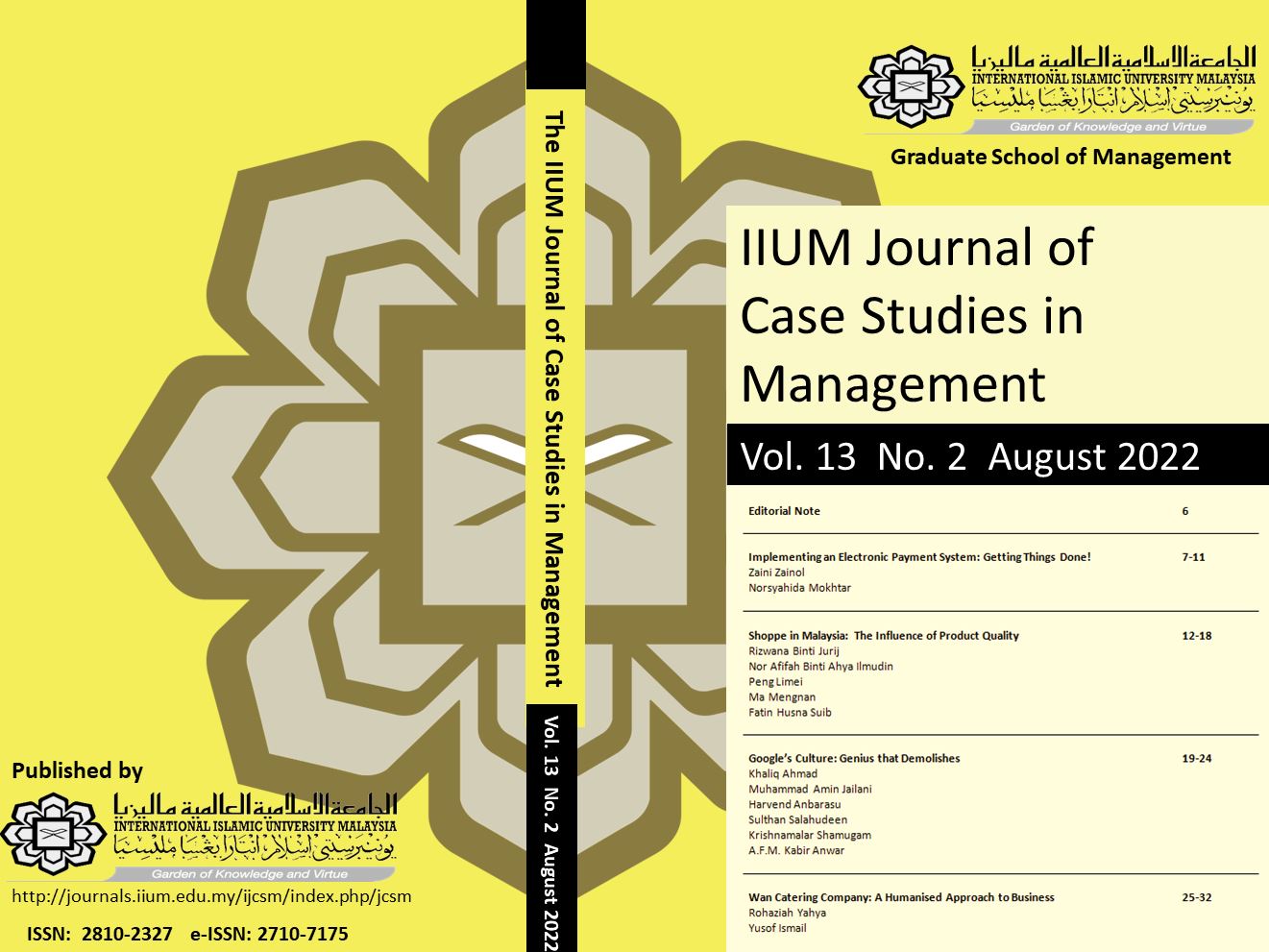 Wan Catering Company | IIUM Journal of Case Studies in Management